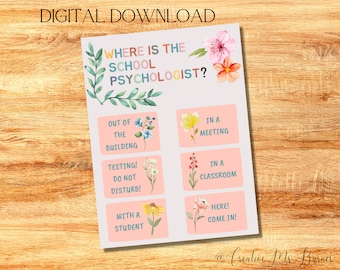 School Psychologist Office Door Sign Leaves, Where is the School ...