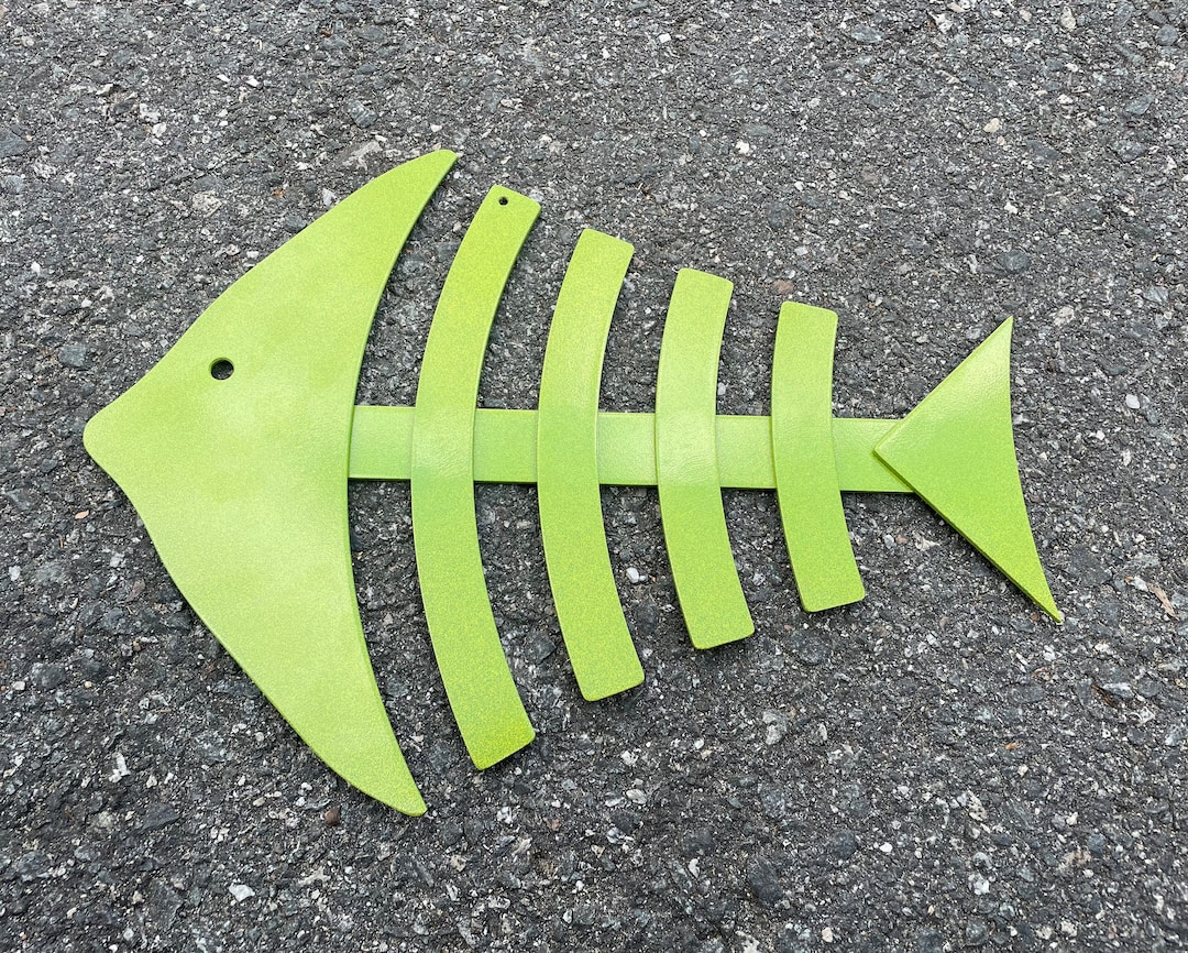 Bone Fish Metal Wall Decor Coastal Beach Theme, Powder Coated, Wall Art ...