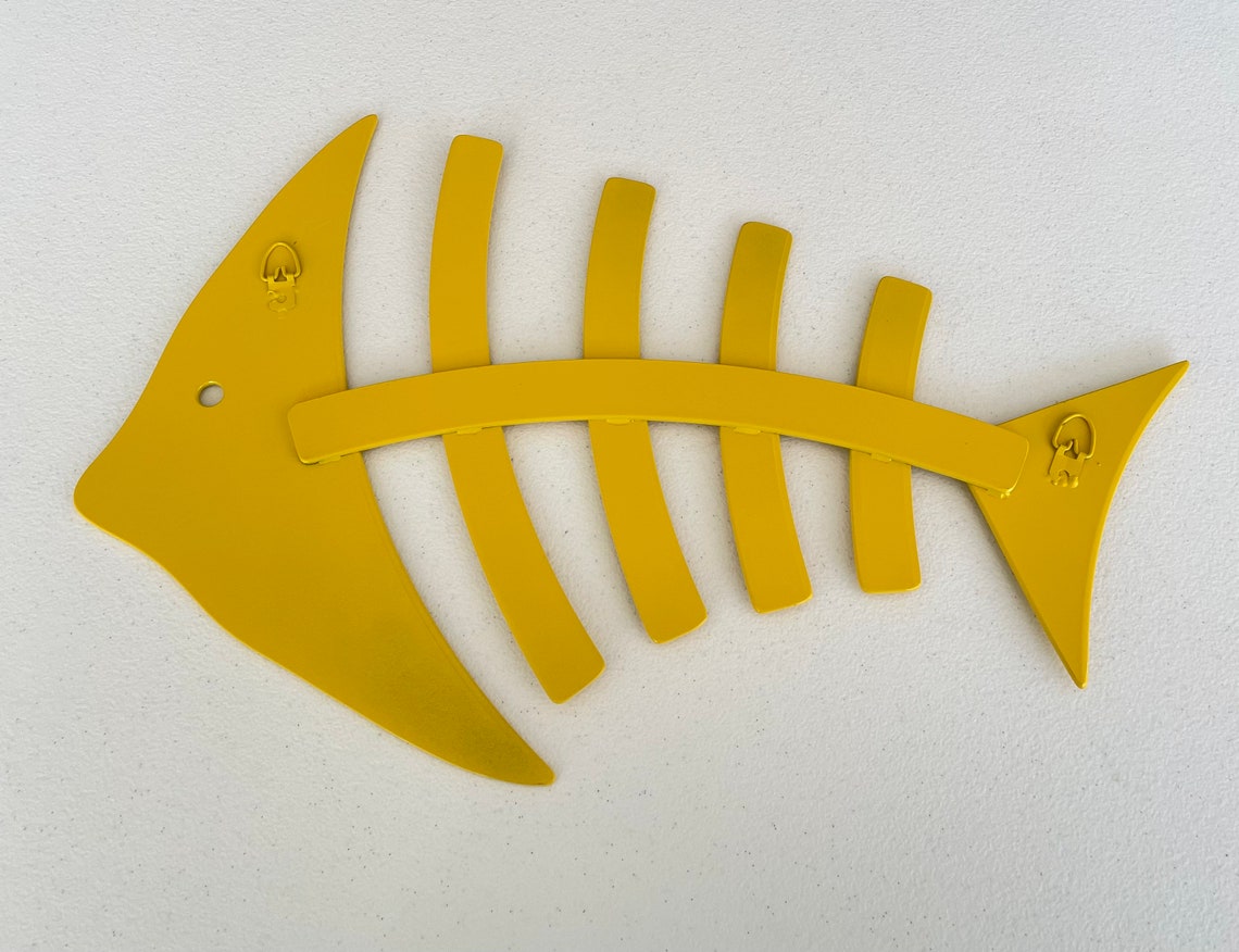 Bone Fish Metal Wall Decor Coastal Beach Theme, Powder Coated, Wall Art ...