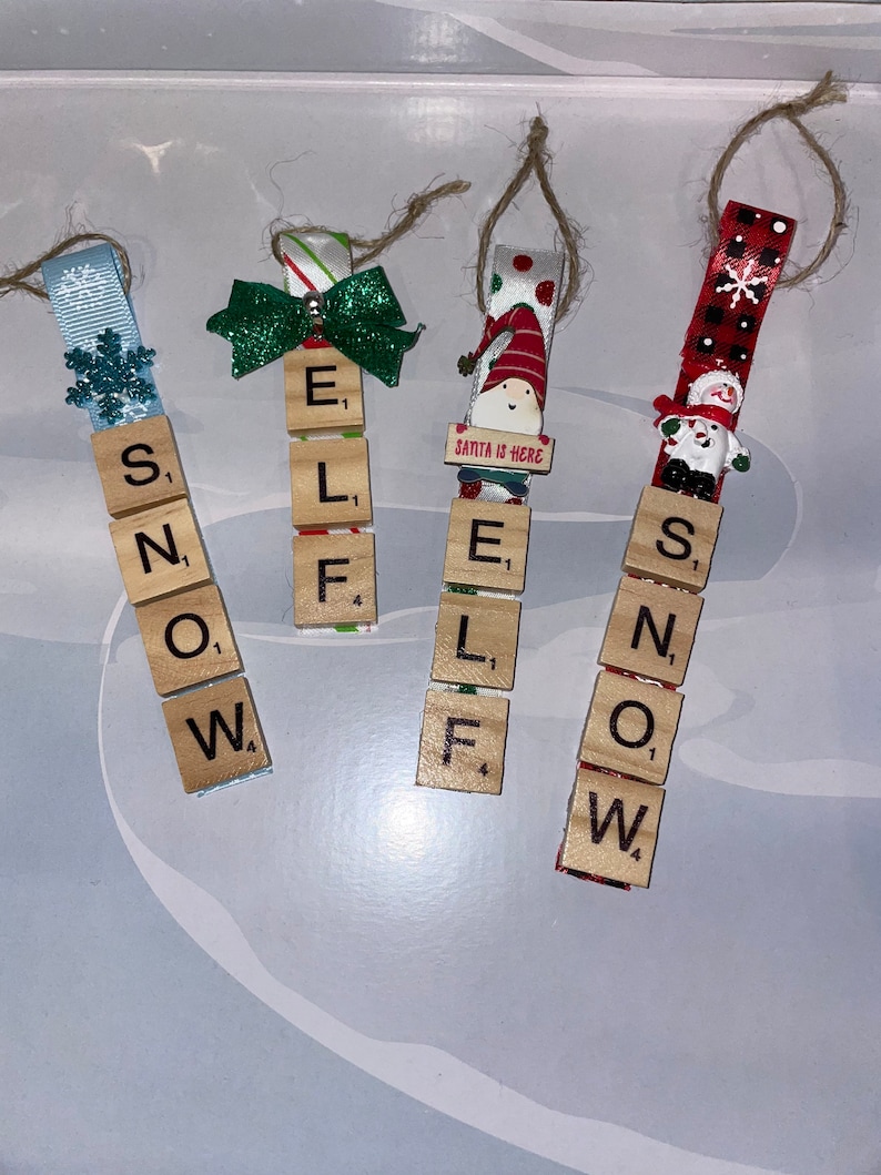 Christmas Personalized Scrabble Tile Ornaments, Co-workers Gift ...
