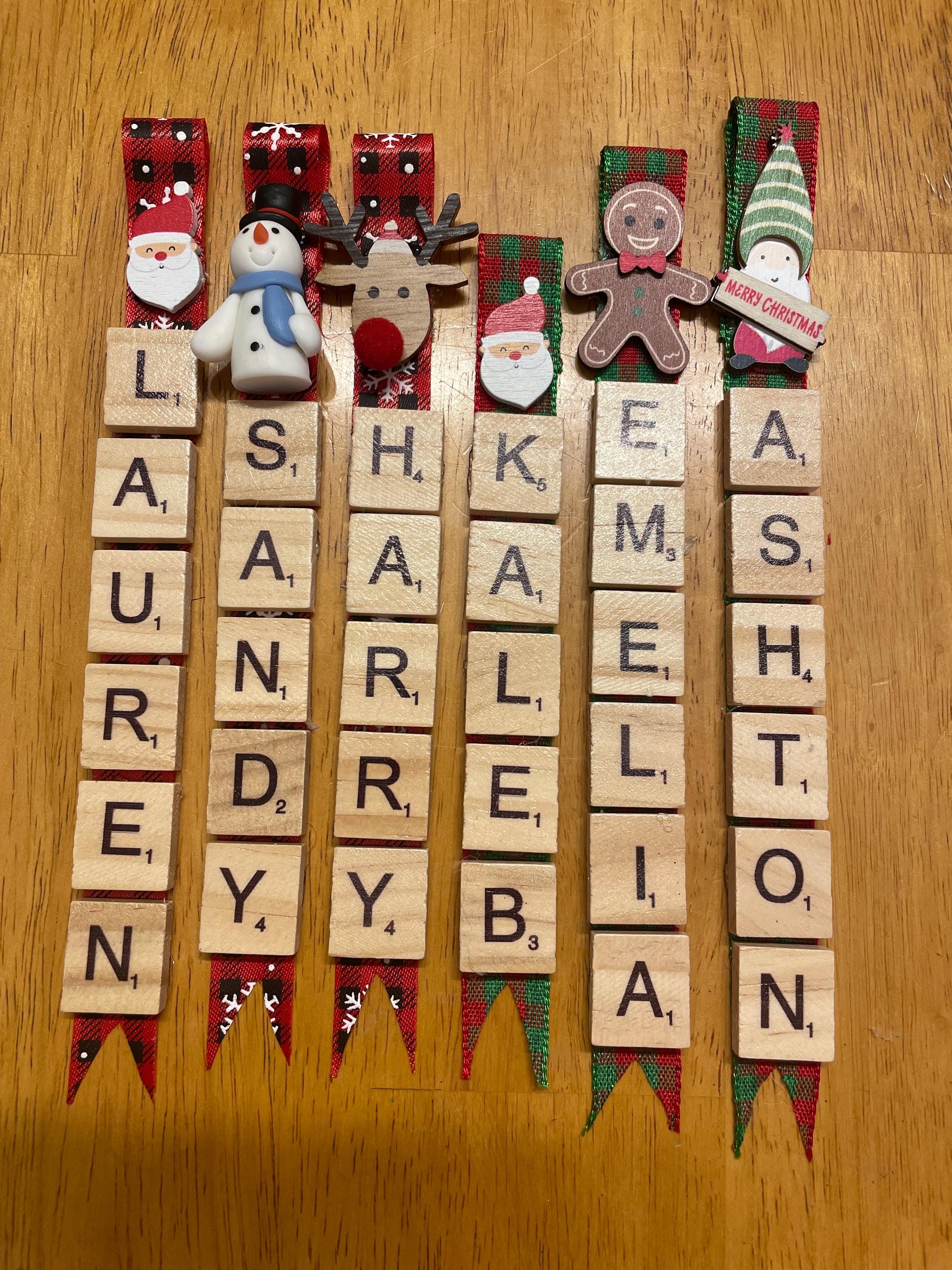 Christmas Personalized Scrabble Tile Ornaments, Co-workers Gift ...