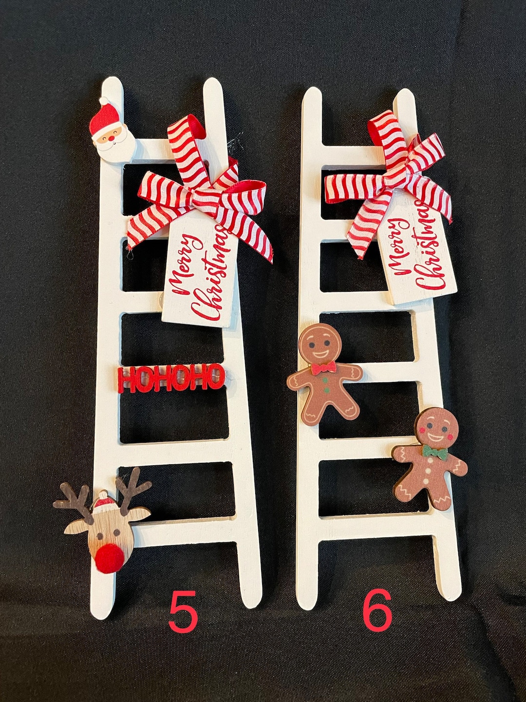 Christmas Holiday Tiered Tray Ladders Gingerbread Santa - Etsy