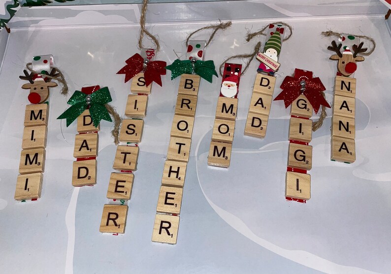 Christmas Personalized Scrabble Tile Ornaments, Co-workers Gift ...