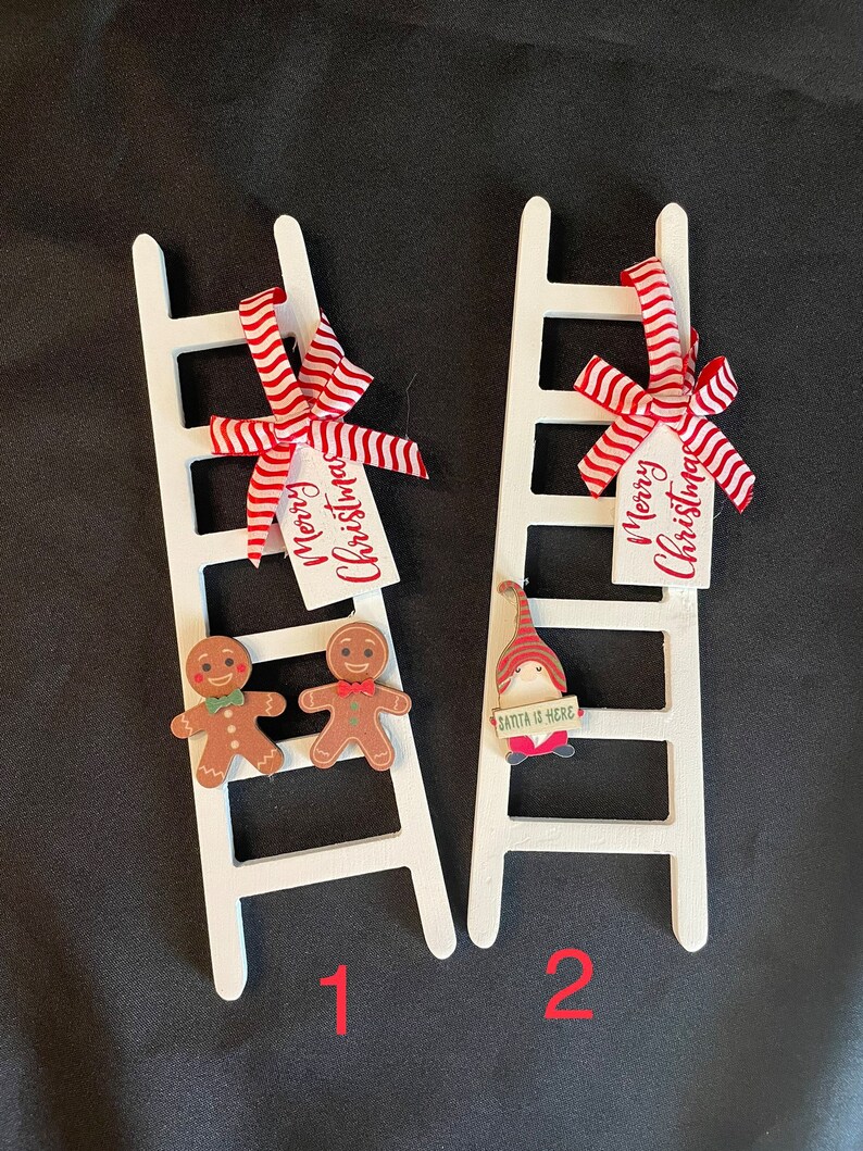 Christmas Holiday Tiered Tray Ladders Gingerbread Santa - Etsy