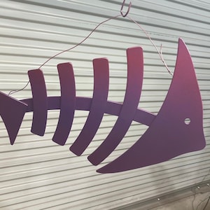 Bone Fish Metal Wall Decor Coastal Beach Theme, Powder Coated, Wall Art ...