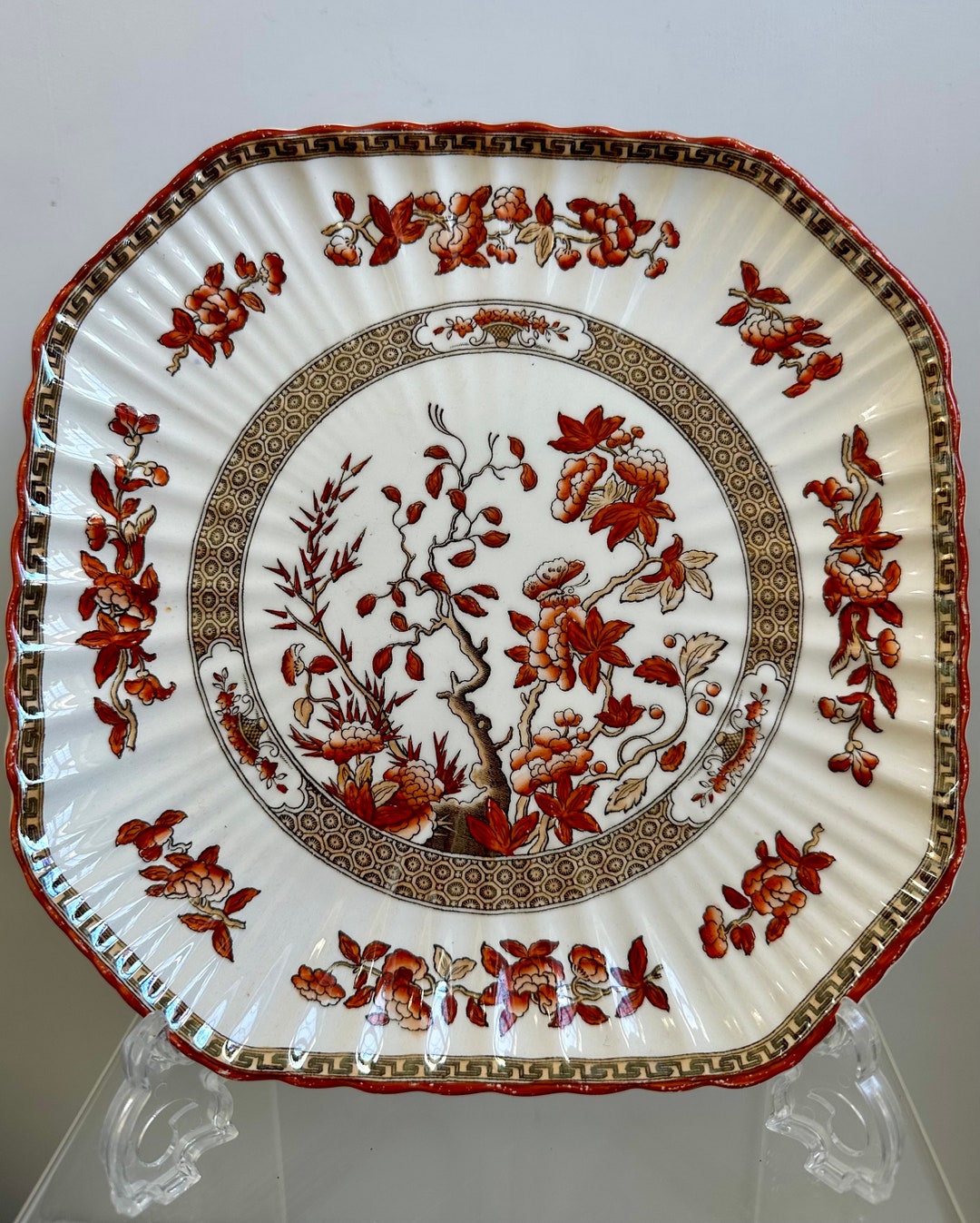 Vintage/antique Copeland Spode India Tree Octagonal Cabinet Plate - Etsy