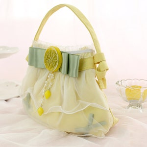 New Lemon Bow Tie Handbag Small Fresh Fashion Bag Yellow Shoulder Bag ...