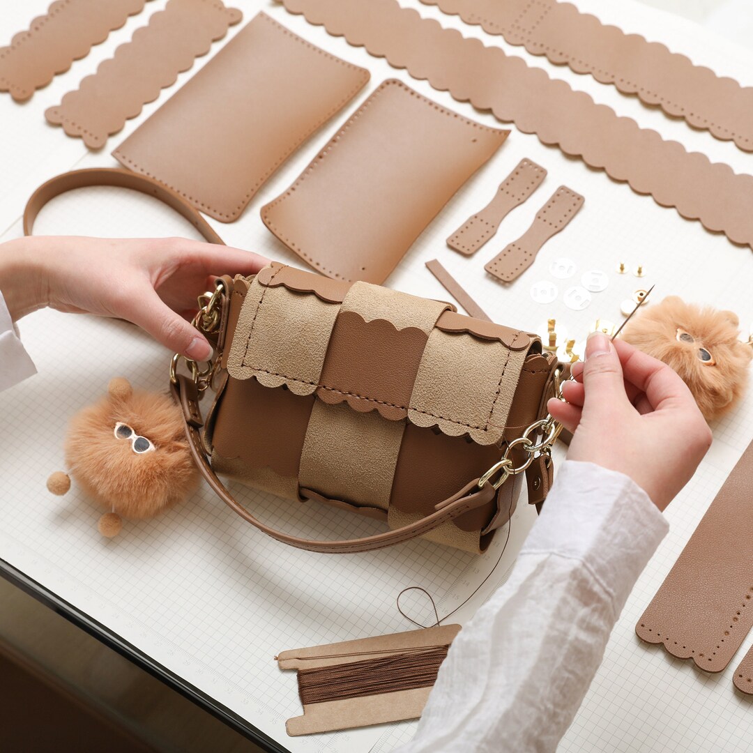 PU Matte Grid Design Woven Shoulder Bag, Handbag, Small Square Bag ...