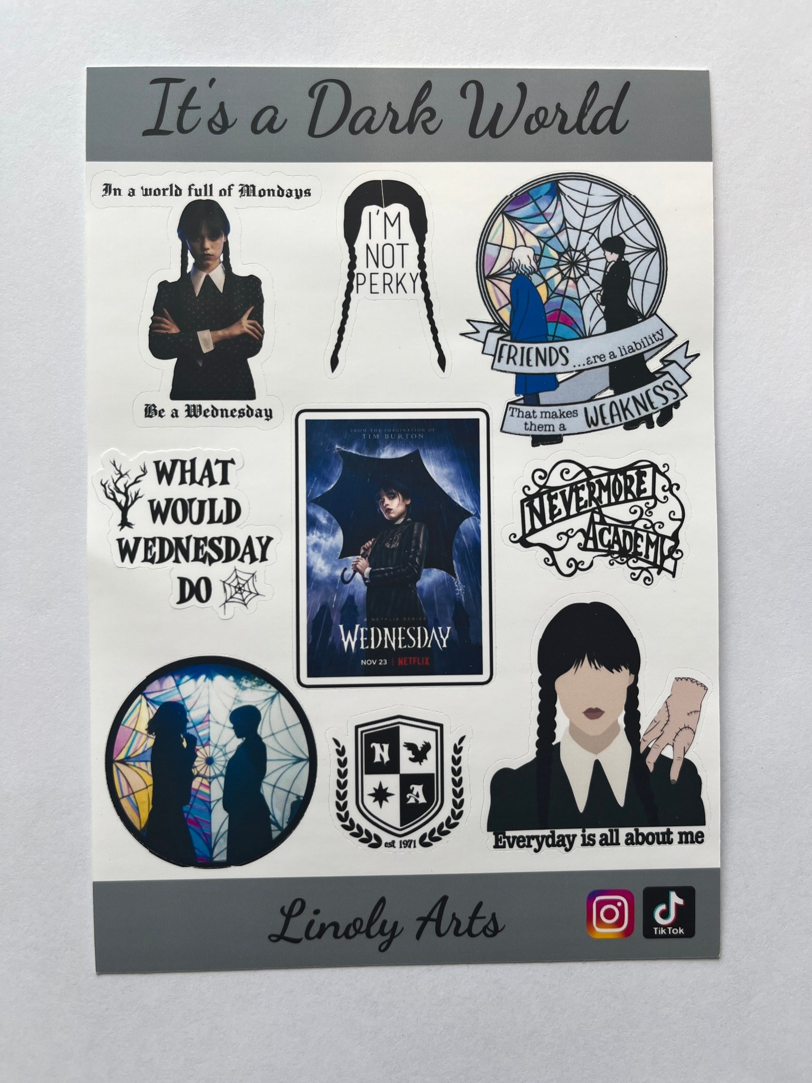Wednesday Stickers Sheet Wednesday Addams Stickers Family - Etsy