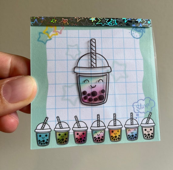 Kawaii Notepad Bubble Tea Cute Boba Tea Memo Pad Cute Etsy