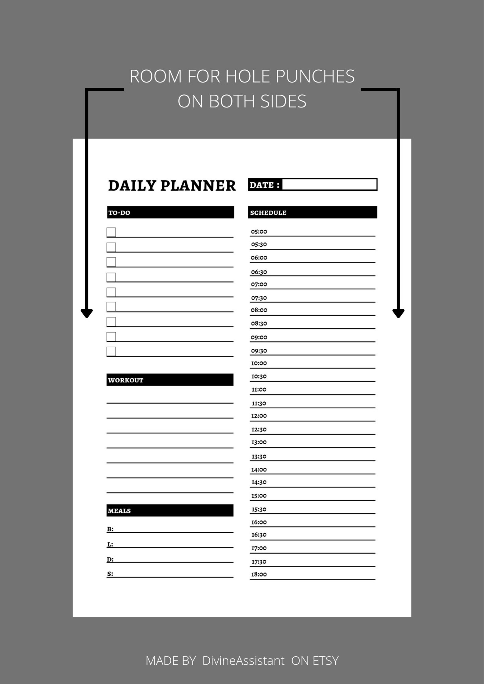 Simple Daily Planner Printable Daily Planner Editable Daily Etsy simple-daily-planner-printable-daily-planner-editable-daily-etsy