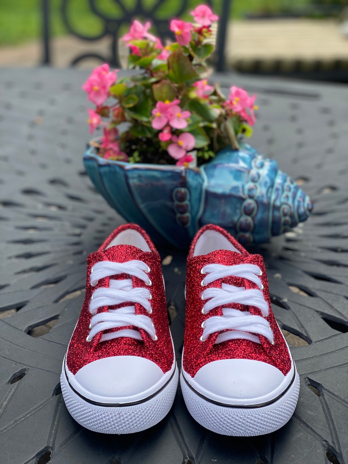 Red Glitter Sneakers for Wedding or Special Occasion Bling - Etsy