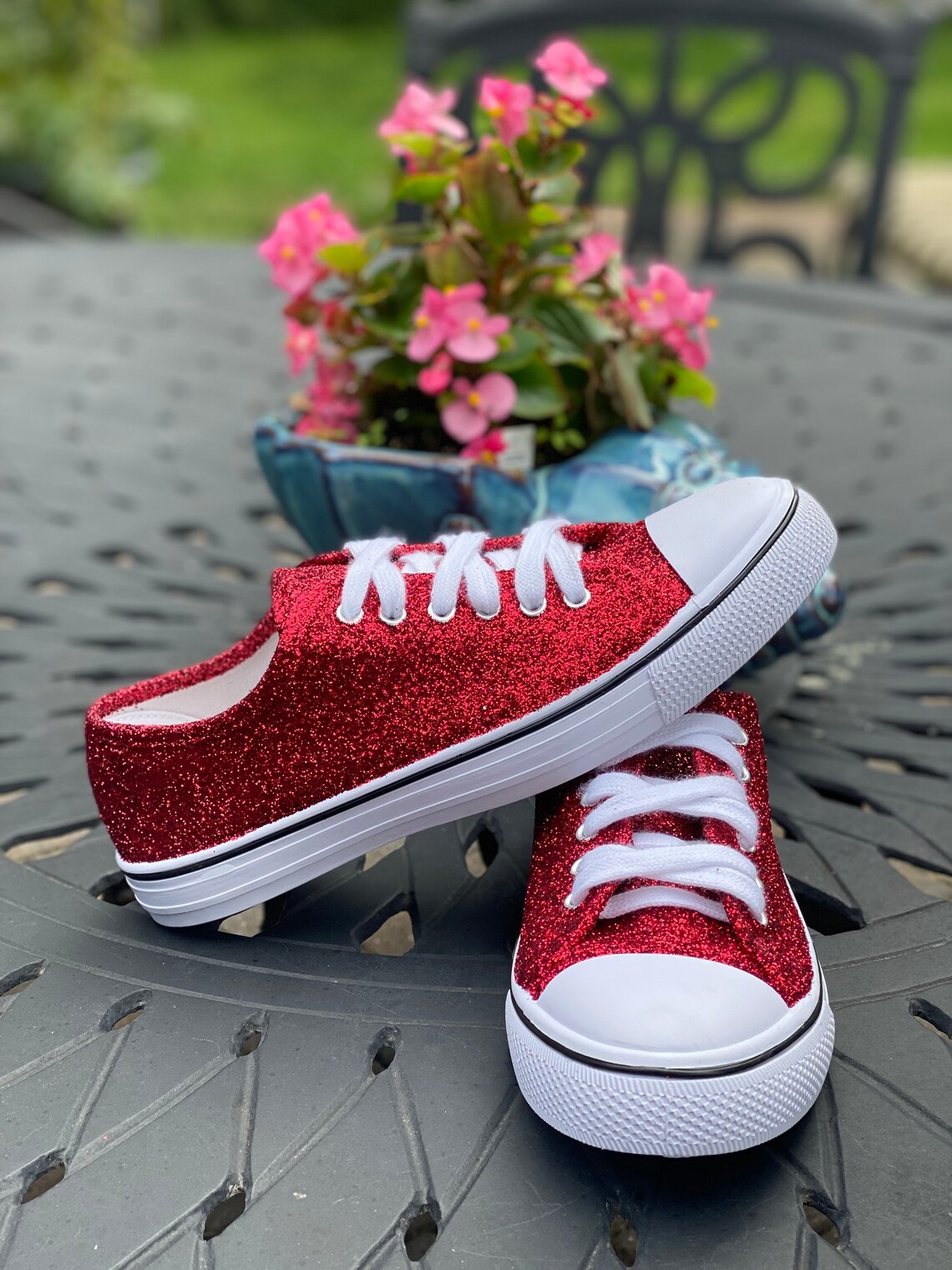 Red Glitter Sneakers for Wedding or Special Occasion Bling - Etsy