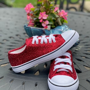 Red Glitter Sneakers for Wedding or Special Occasion, Bling Bridal ...
