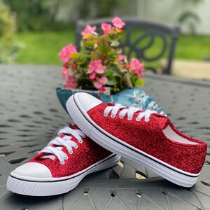 Red Glitter Sneakers for Wedding or Special Occasion, Bling Bridal ...
