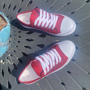 Red Glitter Sneakers for Wedding or Special Occasion, Bling Bridal ...