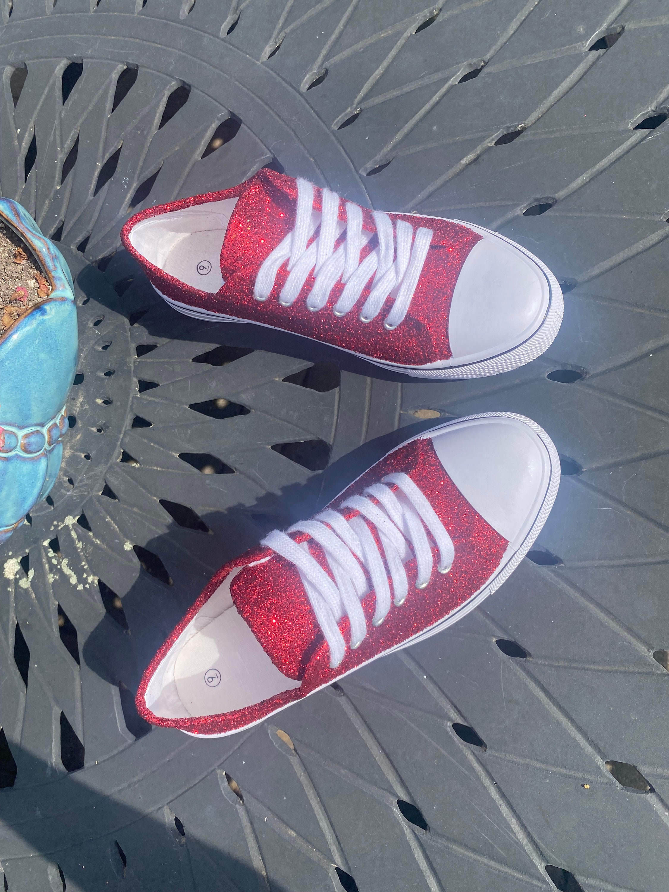 Red Glitter Sneakers for Wedding or Special Occasion Bling - Etsy