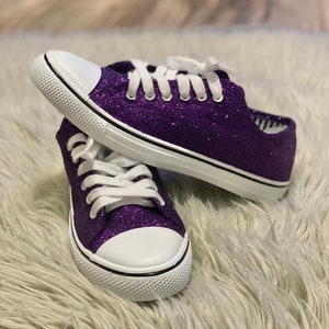 Personalized Plum Purple Wedding Sneakers for Bride Sparkle, Plum ...
