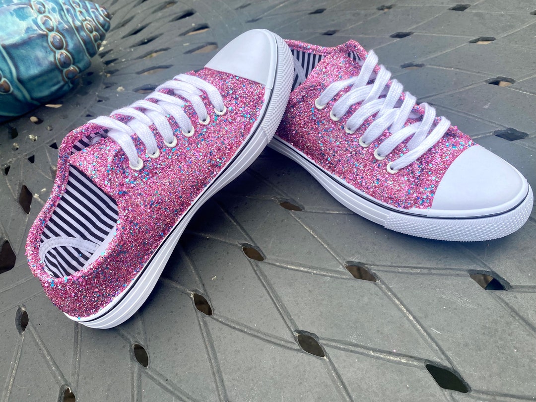 Pink Glitter Sneakers for Birthday, Special Occasion, Quinceanera ...