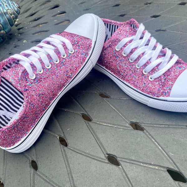 Pink Glitter Shoes - Etsy