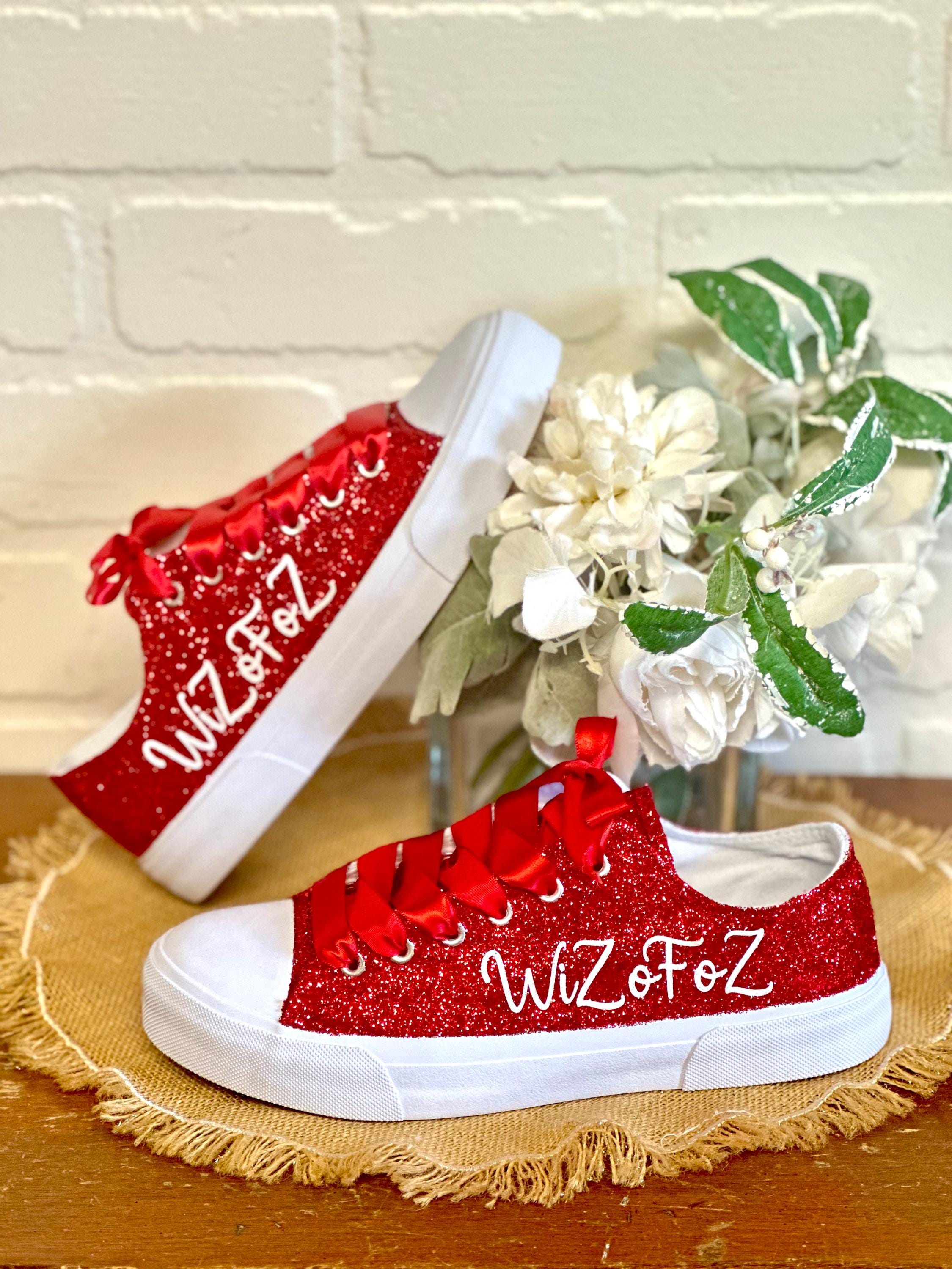 Red Glitter Sneakers for Wedding or Special Occasion, Bling Bridal ...
