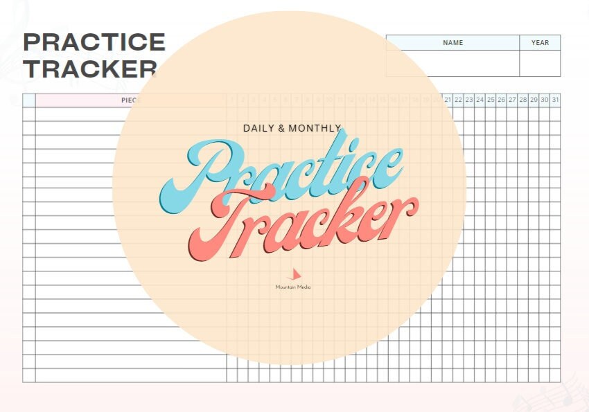 Piano Lesson Practice Tracker Any Instrument Printable - Etsy