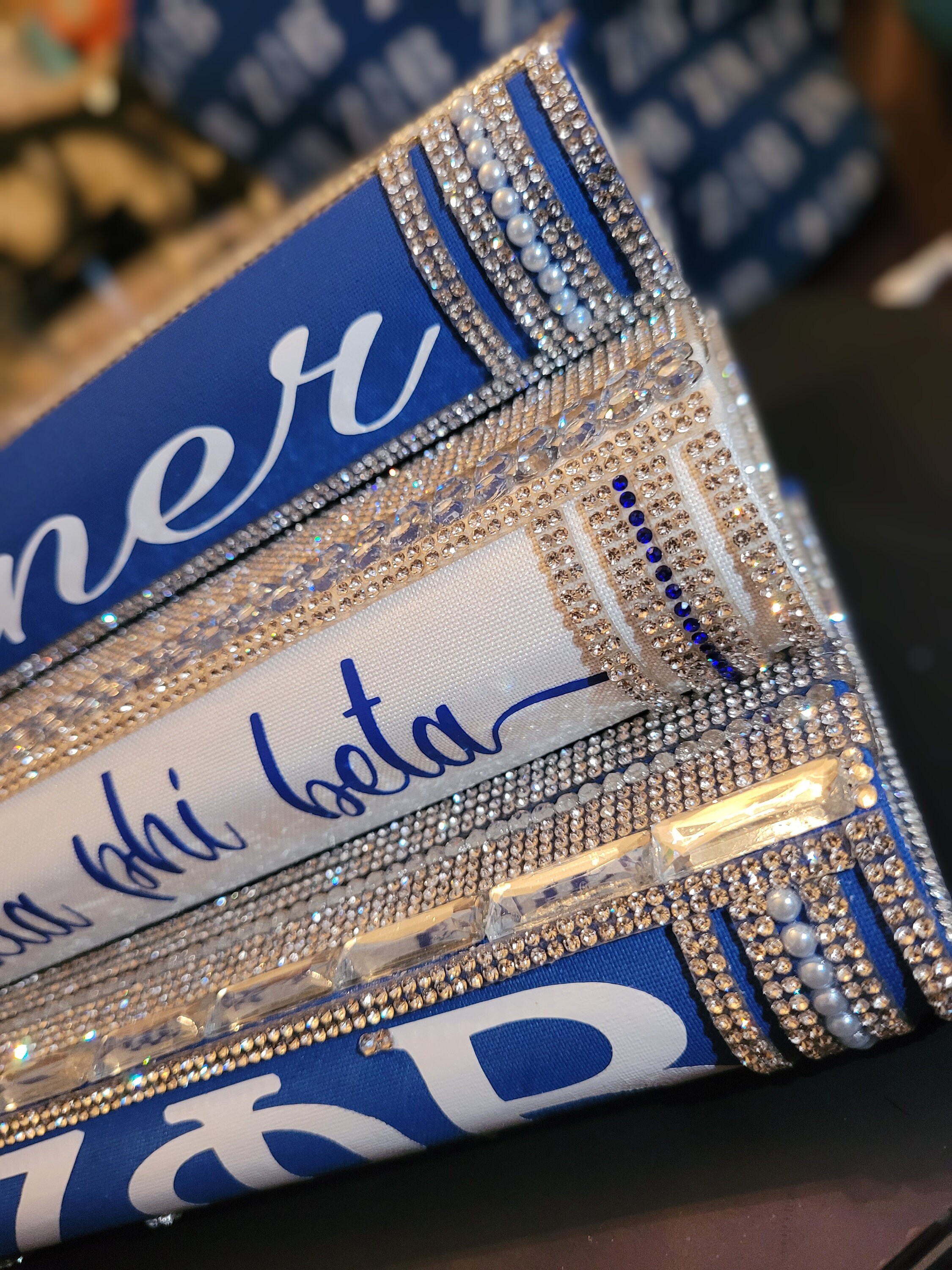 Bling Decor Zeta Phi Beta Bling Books Book Stack Table Decor Bookshelf Decor Glam Books Etsy