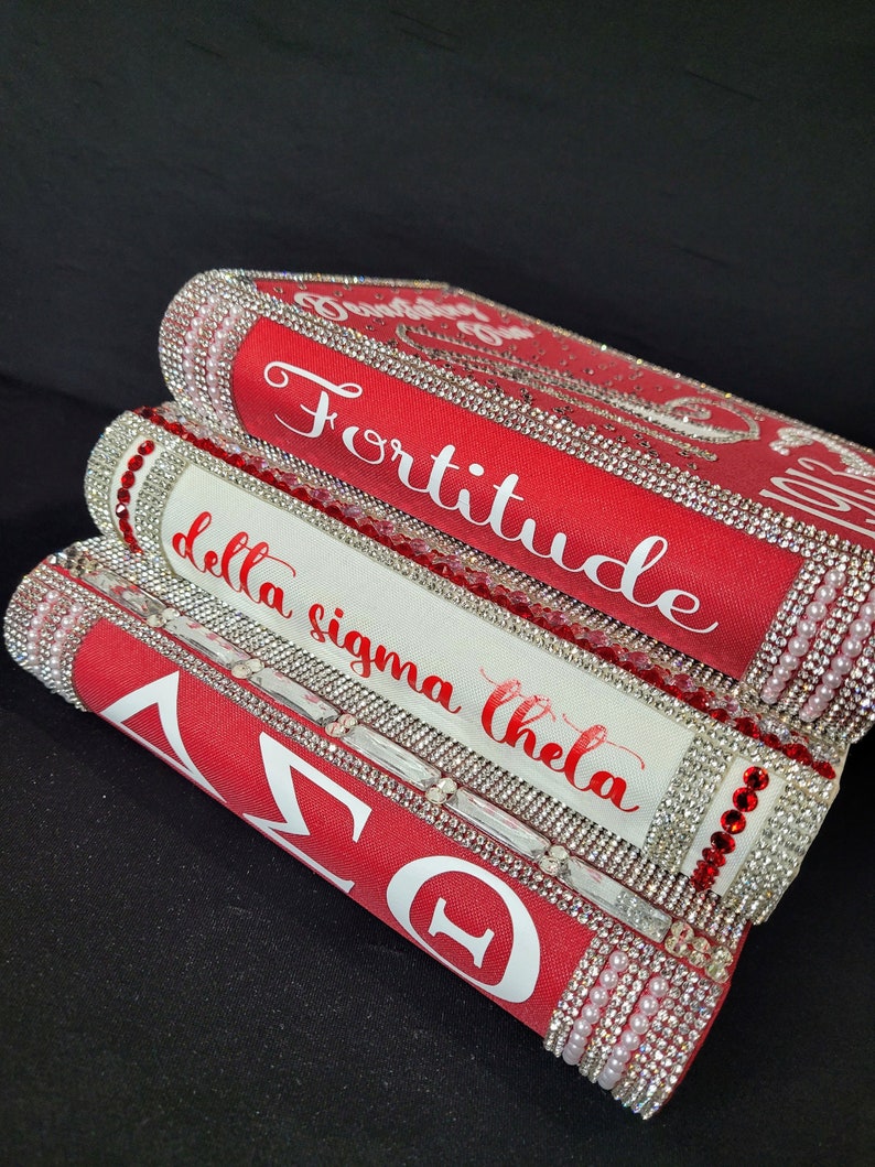 Delta Sigma Theta Bling Book Stack: Sorority Table Decor - Etsy
