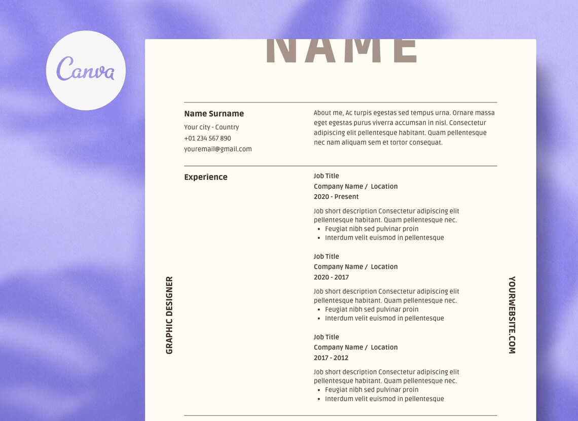 Professional Resume Template With Photo, Modern Executive Curriculum ...