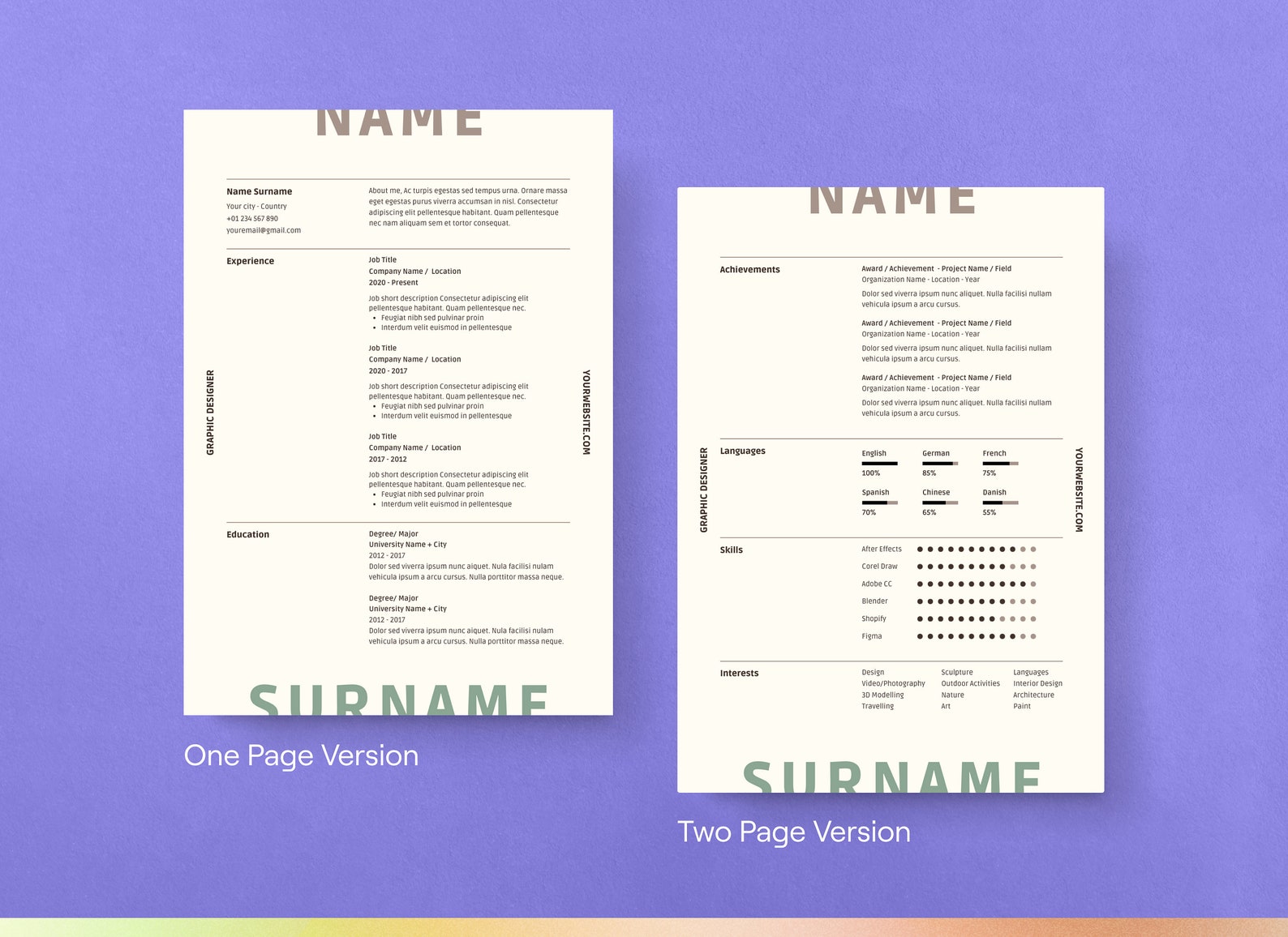 Professional Resume Template With Photo, Modern Executive Curriculum ...