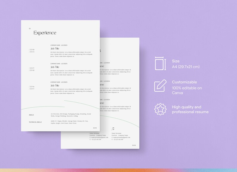 Clean Simple Resume Template With Photo Cover Letter - Etsy