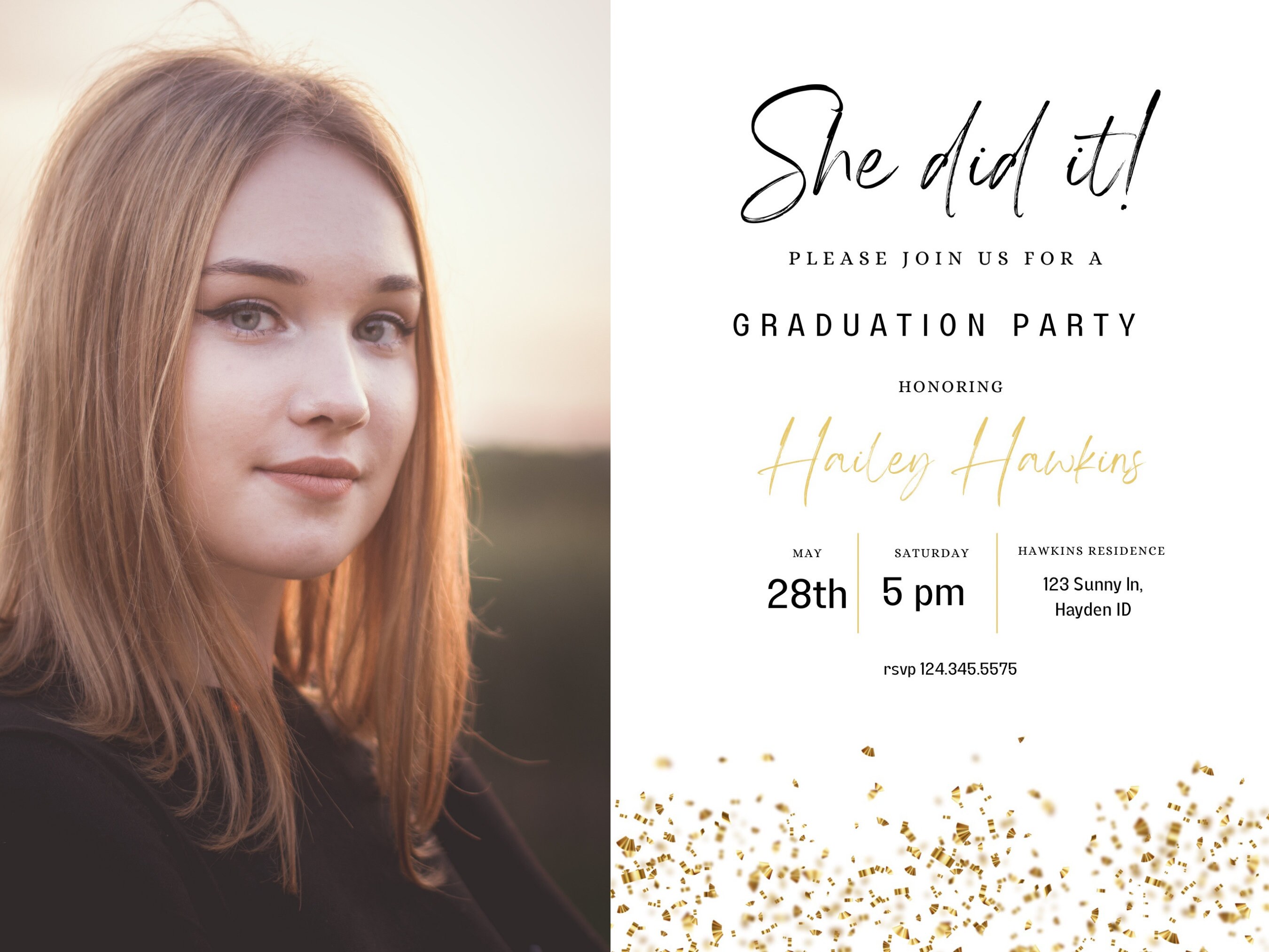 Graduation Invitation, Graduation Invitation Template, Photo Graduation ...