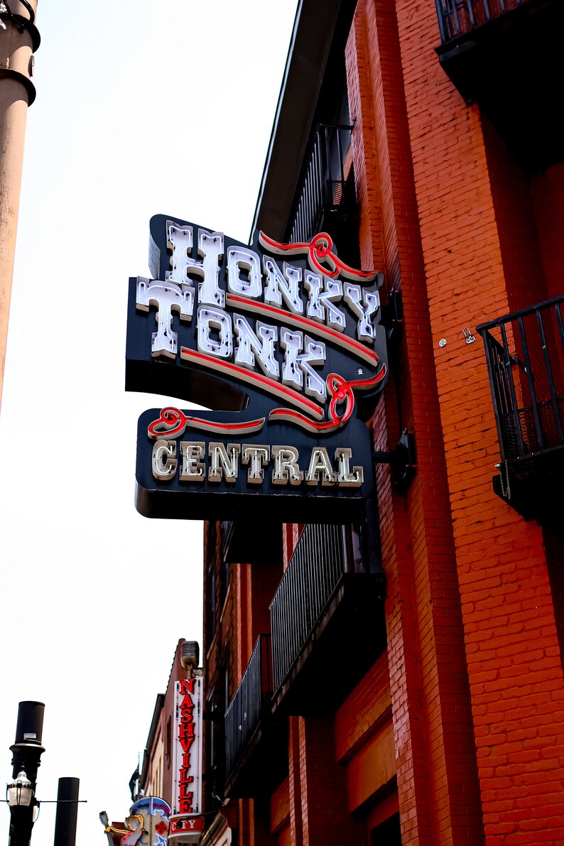 Nashville Downtown Broadway SIGNS- Honky Tonk Central- Digital Download ...