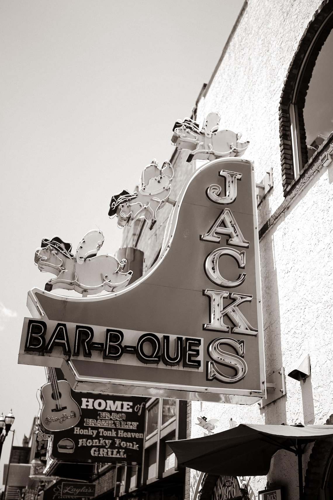 Nashville Downtown Broadway SIGNS- JACKS BBQ- Digital Download- Color/b ...