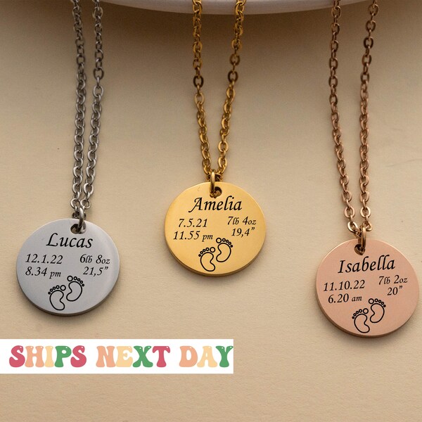 Birth Date Necklace - Etsy