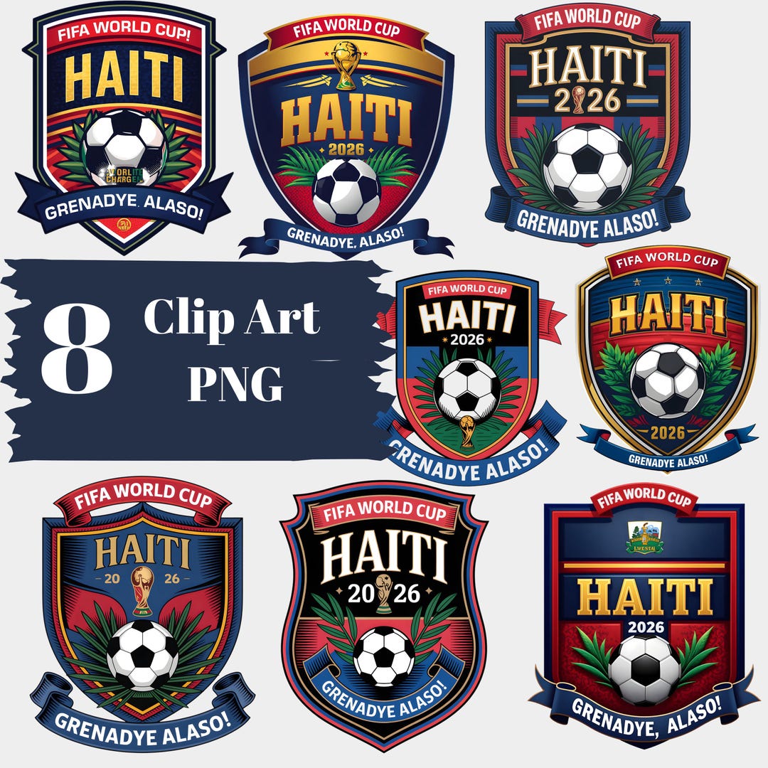 Haiti Soccer 2026 Clip Art Bundle | 8 Soccer Football PNG Designs ...