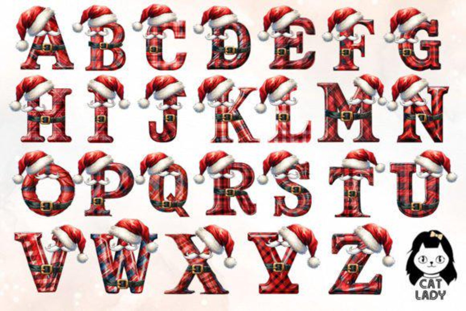 62 Christmas Alphabet PNG & SVG, Christmas Letters Numbers Clipart ...
