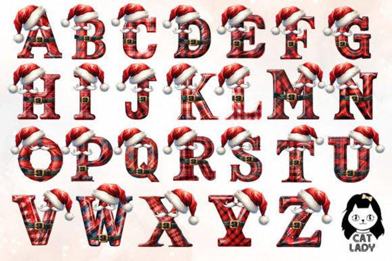 62 Christmas Alphabet PNG & SVG, Christmas Letters Numbers Clipart ...
