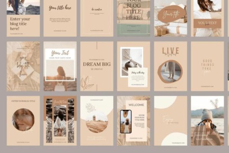35 Boho Pinterest Pin Template for Canva - Etsy