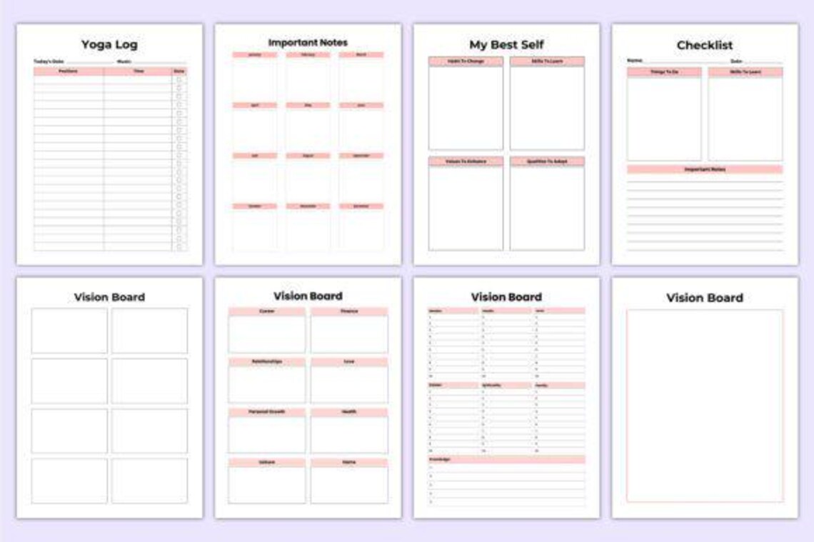 2025 Vision Board Planner Canva Template Planner - Etsy