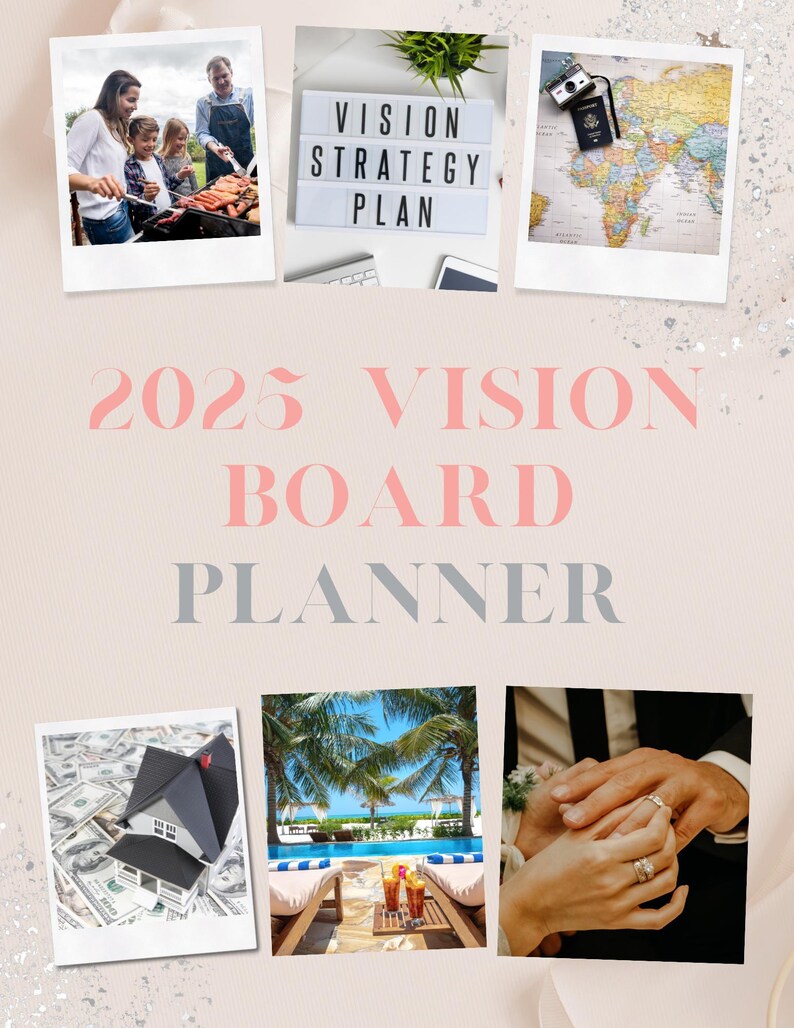 2025 Vision Board Planner Canva Template Planner - Etsy