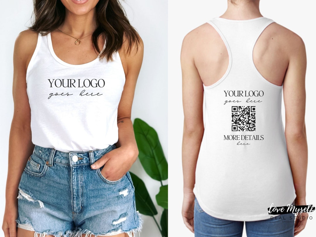 Custom Design Women Racerback Tank Top Personalized Logo QR Design Tank ...