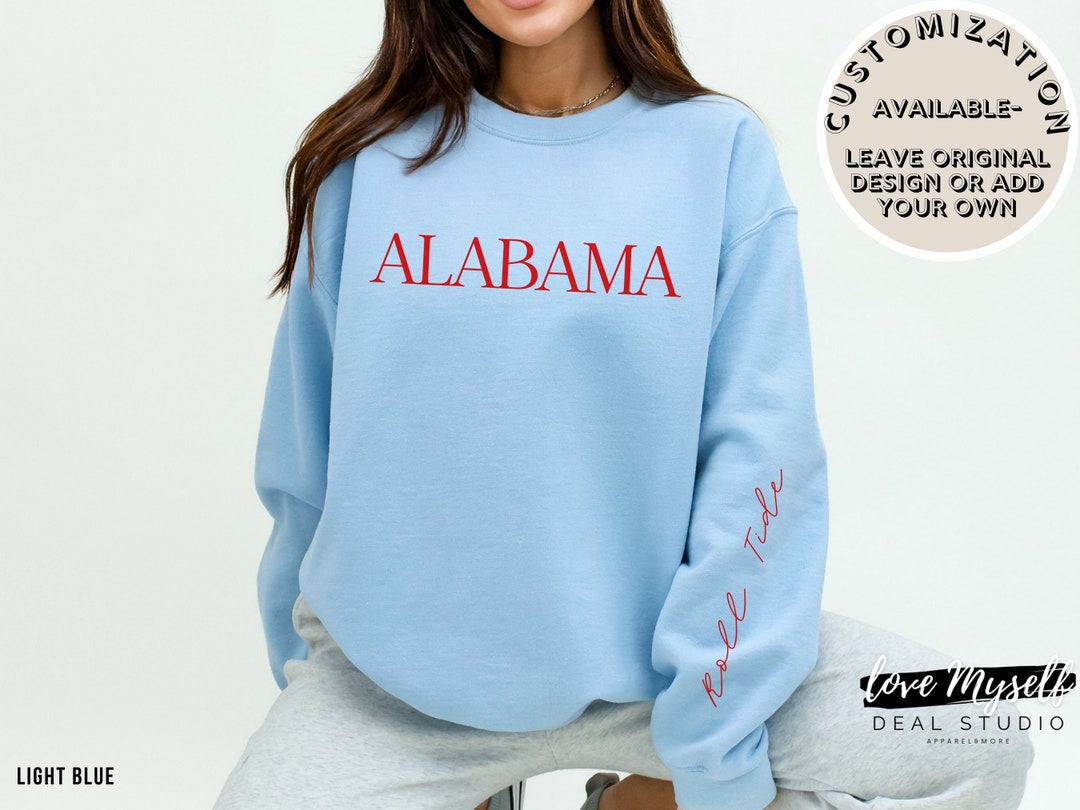 Alabama Sweatshirt With Sleeve Design Custom Team Name Custom Mascot ...