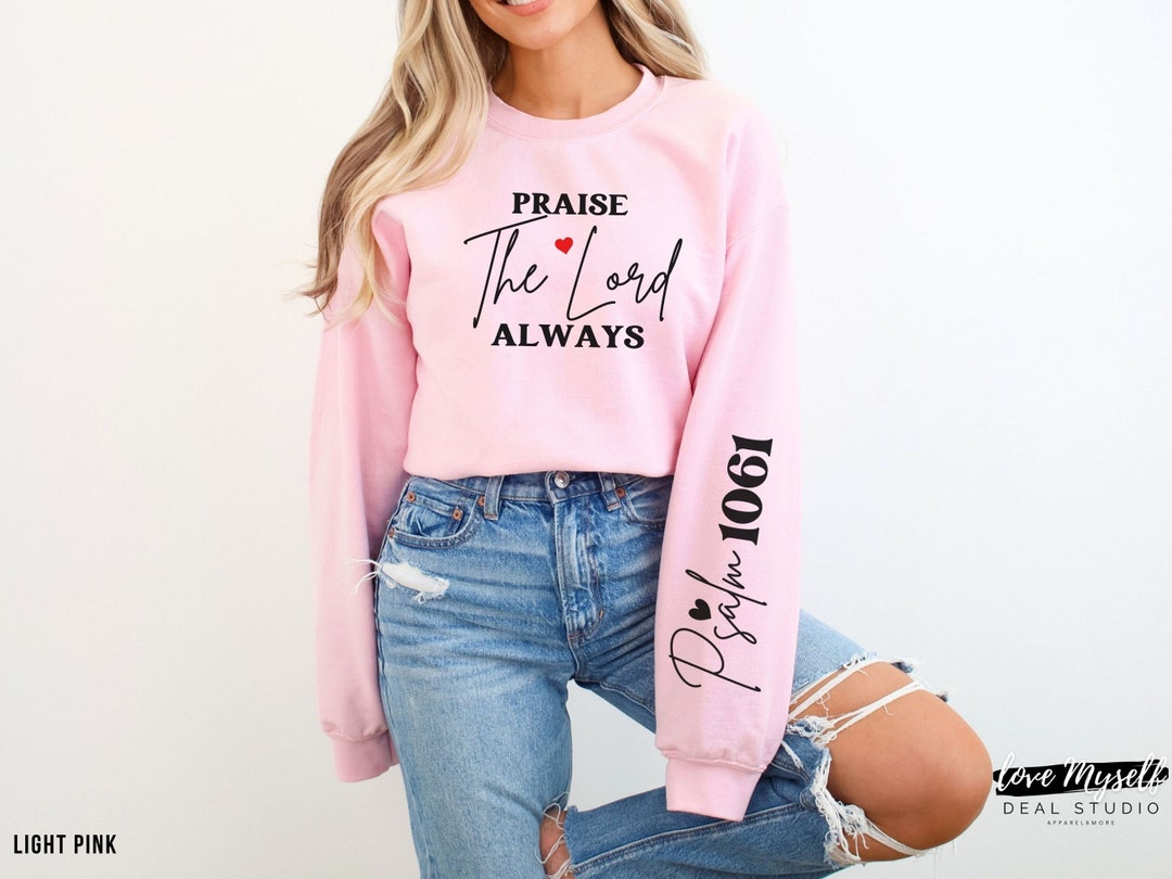 Christian Sweatshirt Woman Trendy Faith Shirt Bible Verse Sleeve Design ...