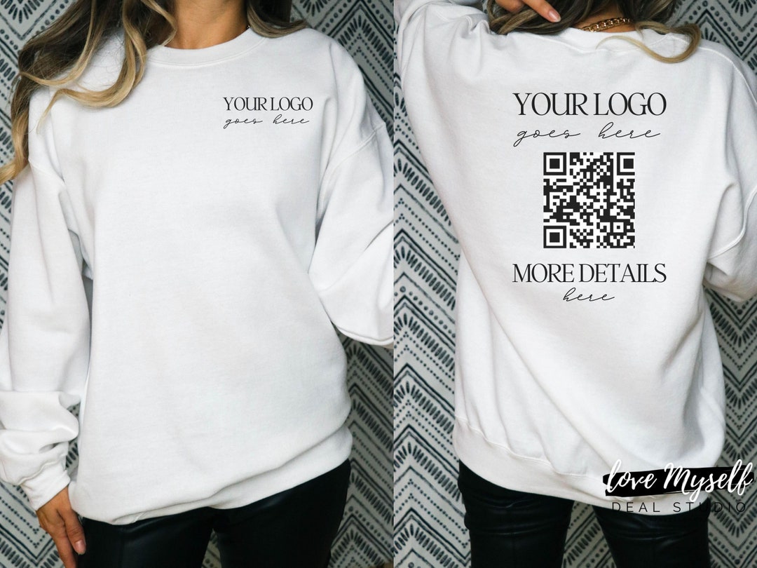 Custom Business Logo & QR Sweatshirt Personalized Logo Sweatshirt ...