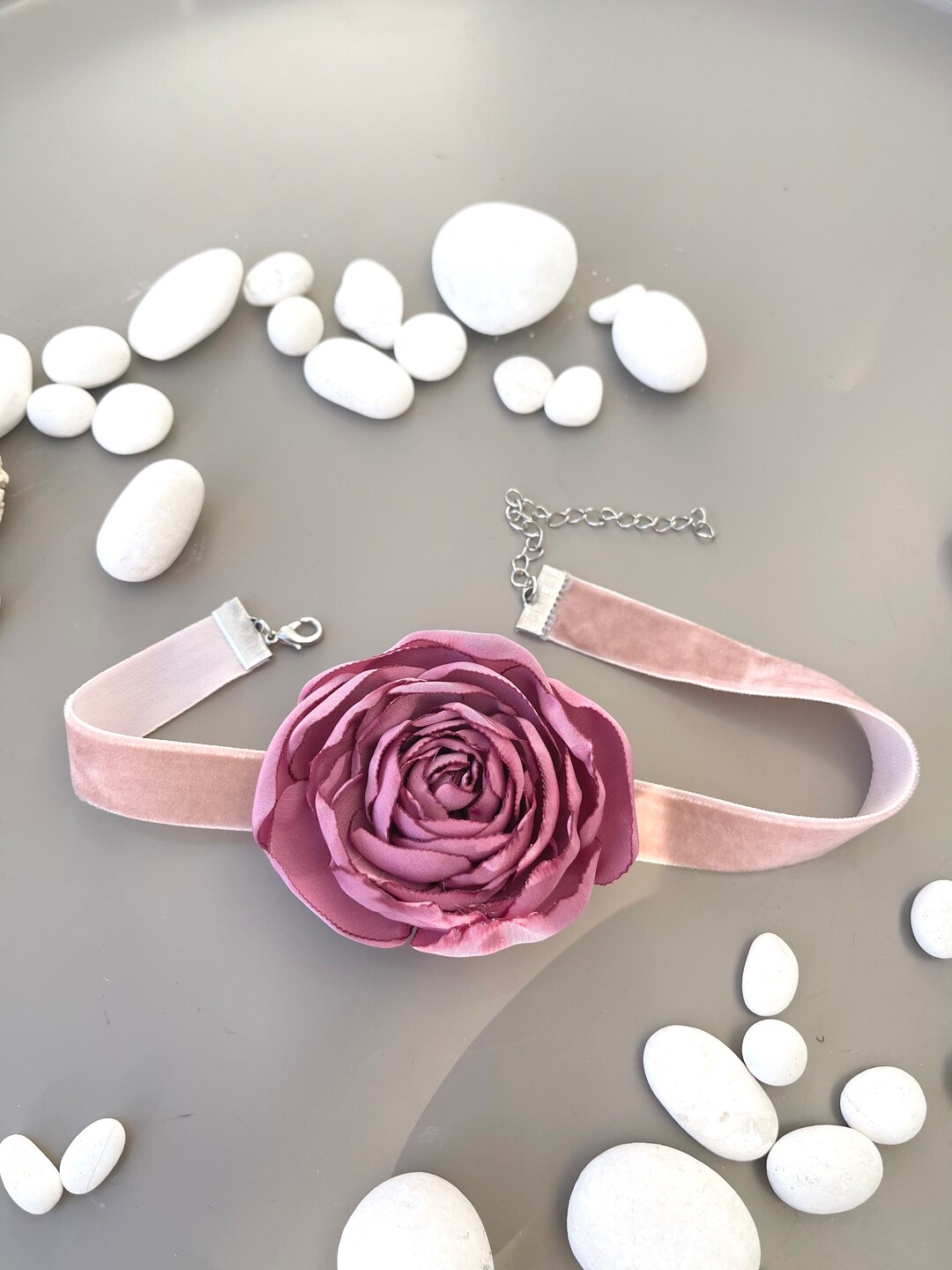 Pink Rose Choker Sweet 16 Choker for Flower Girlbridesmaid - Etsy