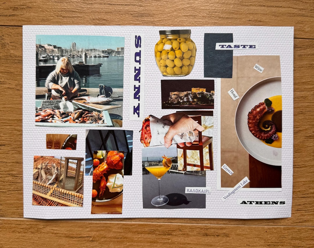 Collage Art, Postcard Greece, Gift From Greece, Collage Feel Greece ...