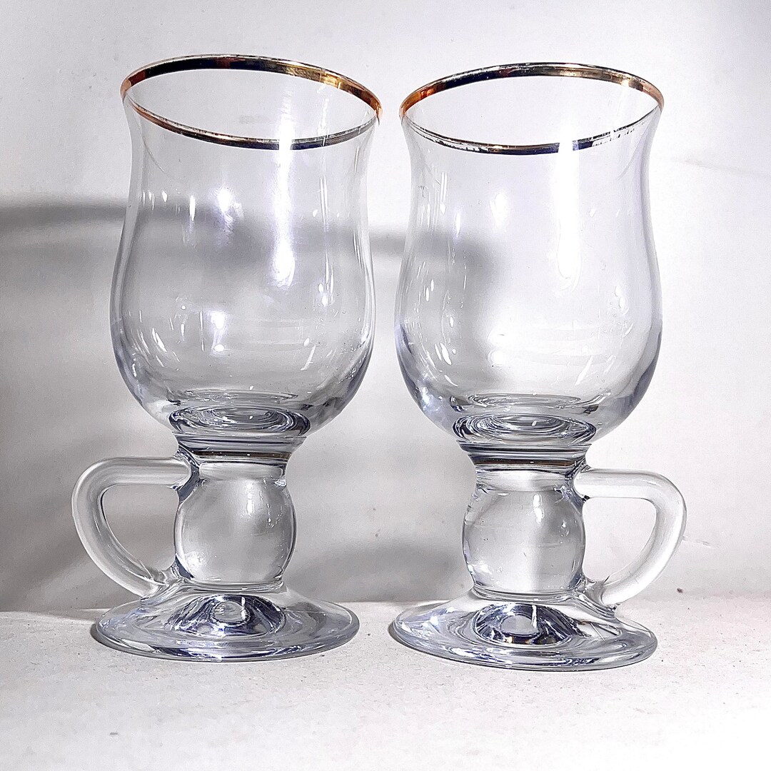 Vintage Glass & Gold Gilt Irish Coffee Glasses - Etsy