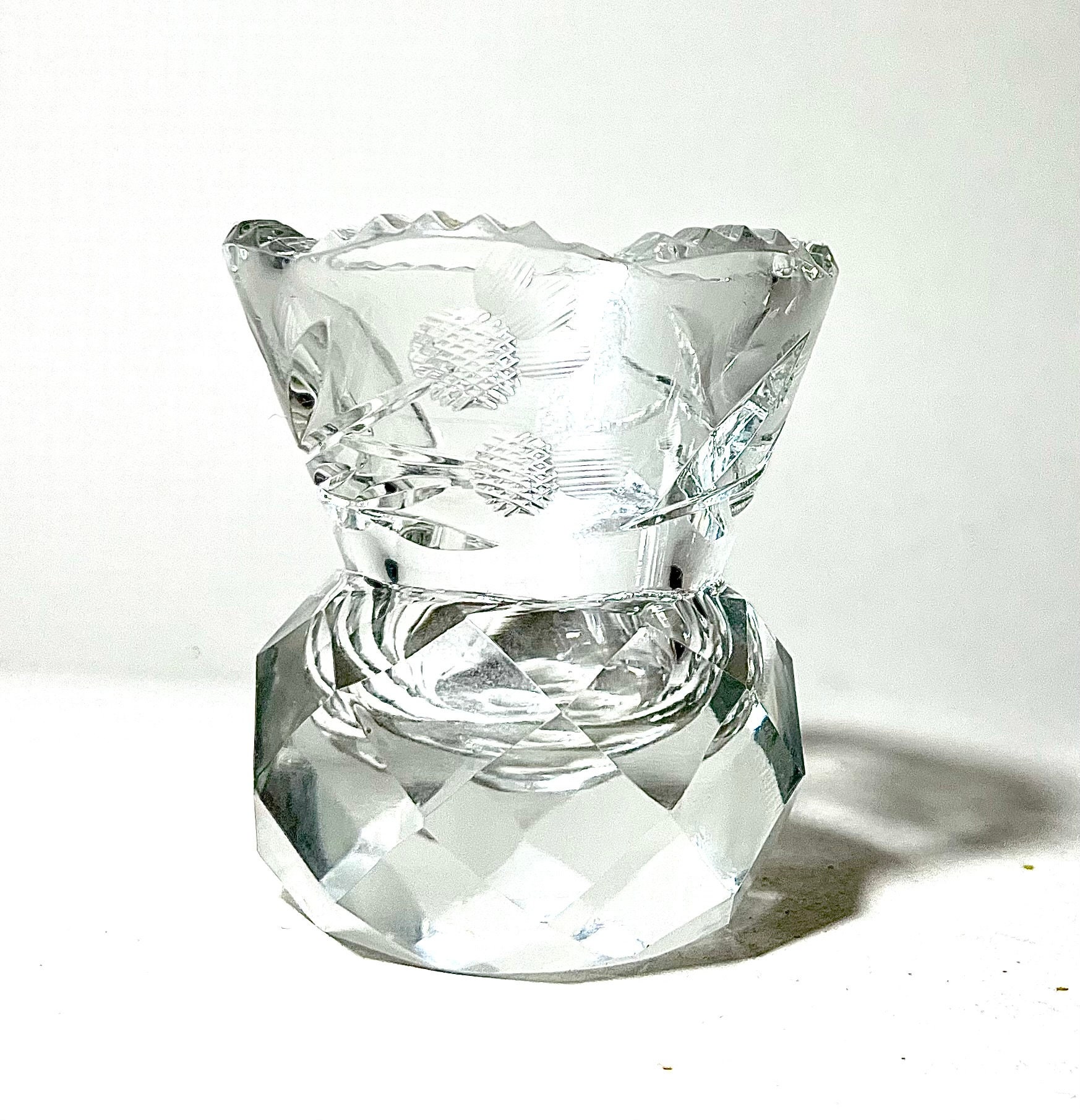 Vintage Miniature Cut Glass Vase - Etsy