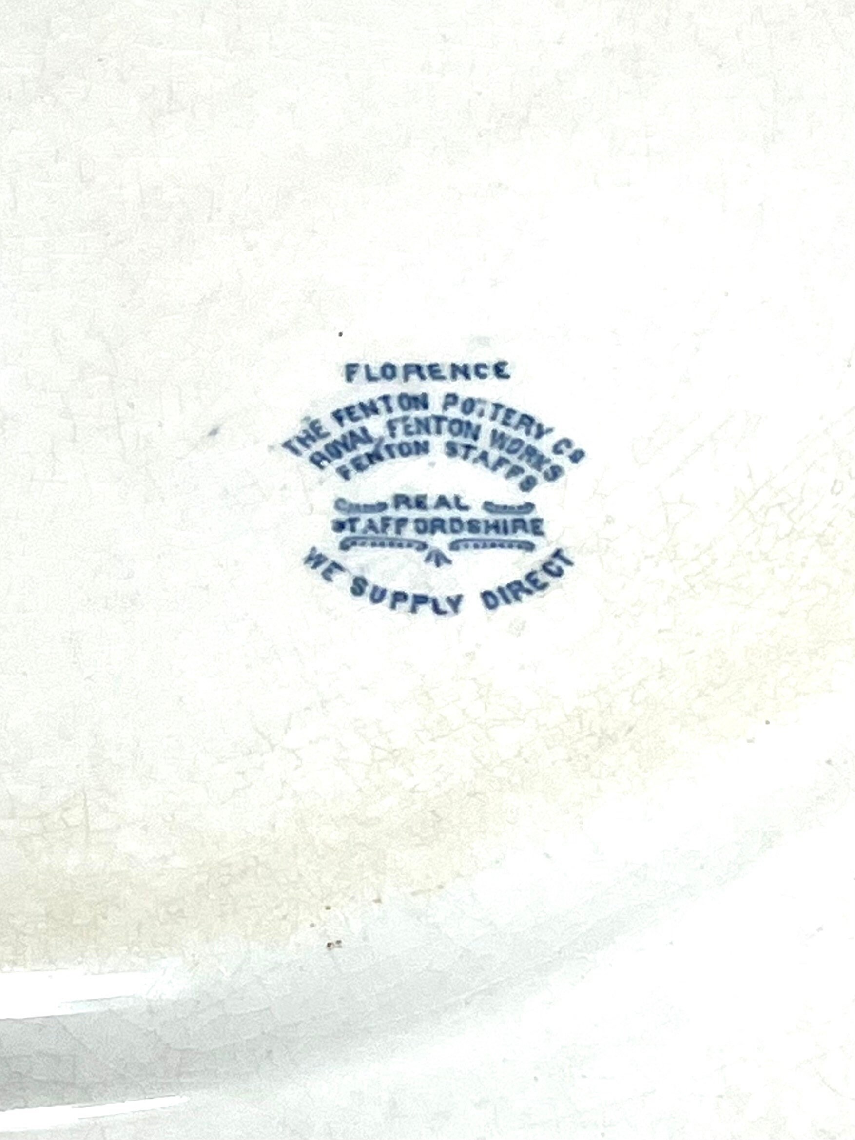 Large Fenton Pottery Co Early 20th Century Blue & White Serving Platter ...